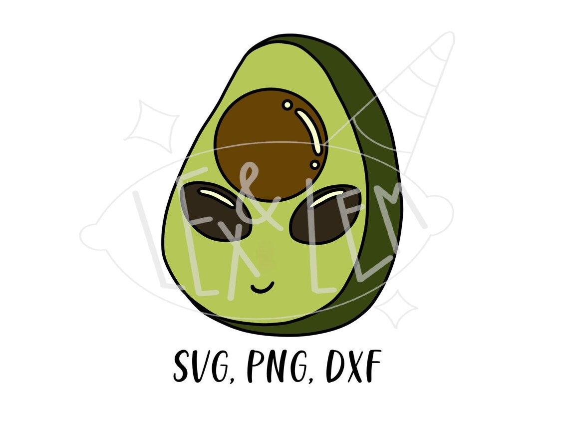 Avocado Alien SVG PNG and DXF Files Bundle Digital File - Etsy