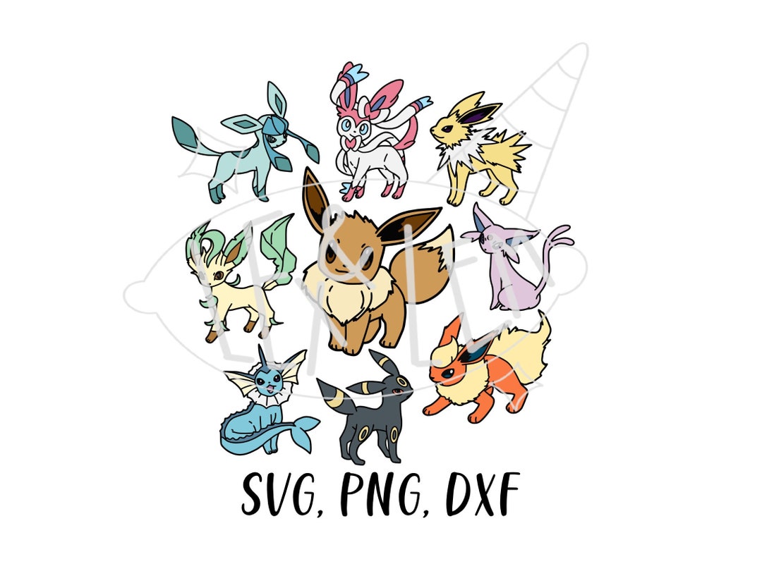 Eeveelutions | SVG, PNG, and DXF Files Bundle, Digital File - Etsy