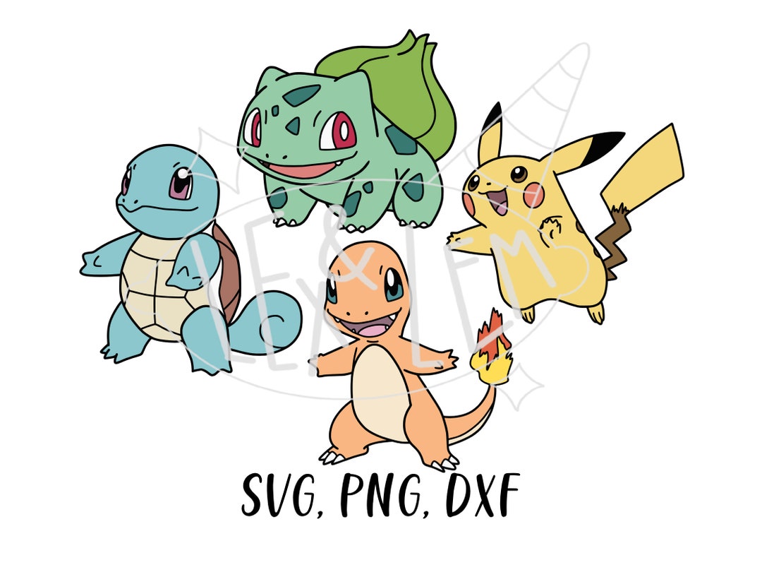Pokemon Red, Yellow, and Blue, Generation 1 SVG, PNG, and DXF Files ...