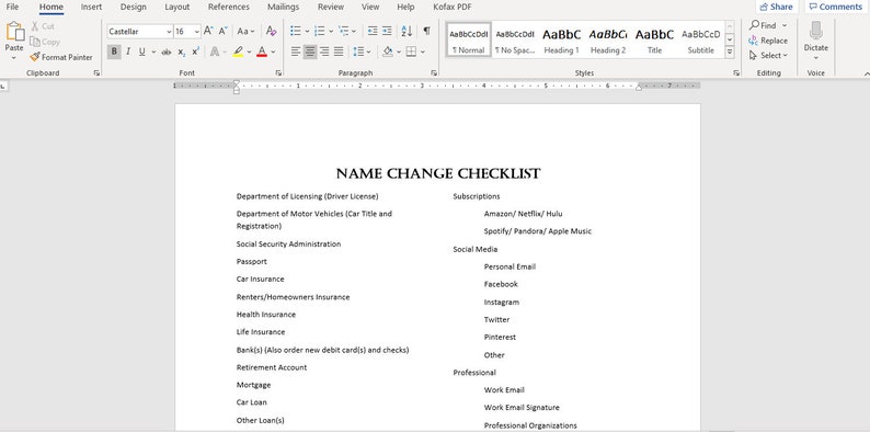 Name Change Checklist Marriage Newly Married Change My Etsy name-change-checklist-marriage-newly-married-change-my-etsy