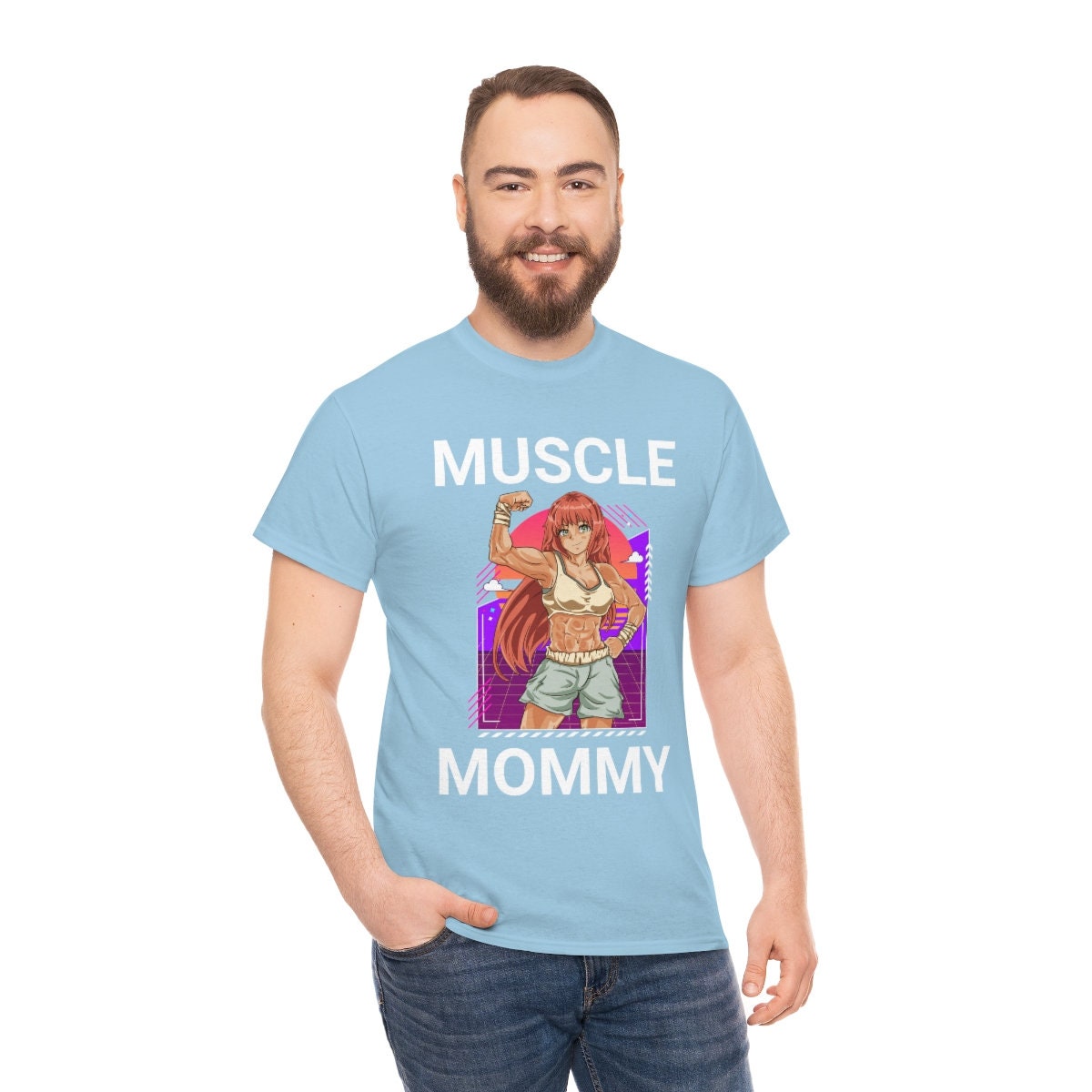 Muscle Mommy Anime Woman T-shirt Anime Girl T-shirt Muscle - Etsy