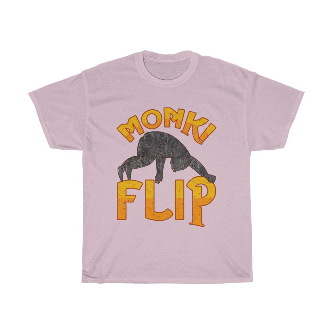 Monki Flip T-shirt Funny Monkey T-shirt Monkey Doing A - Etsy Nederland