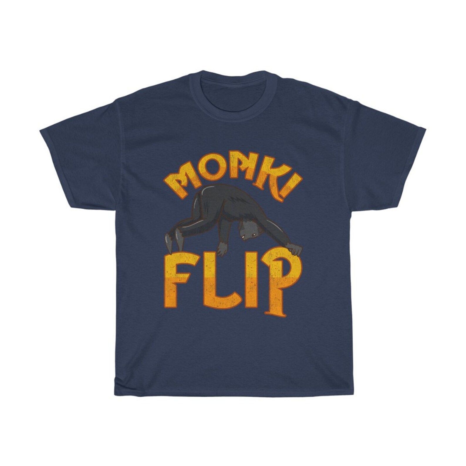 Monki Flip T-shirt Funny Monkey T-shirt Monkey Doing A - Etsy Nederland