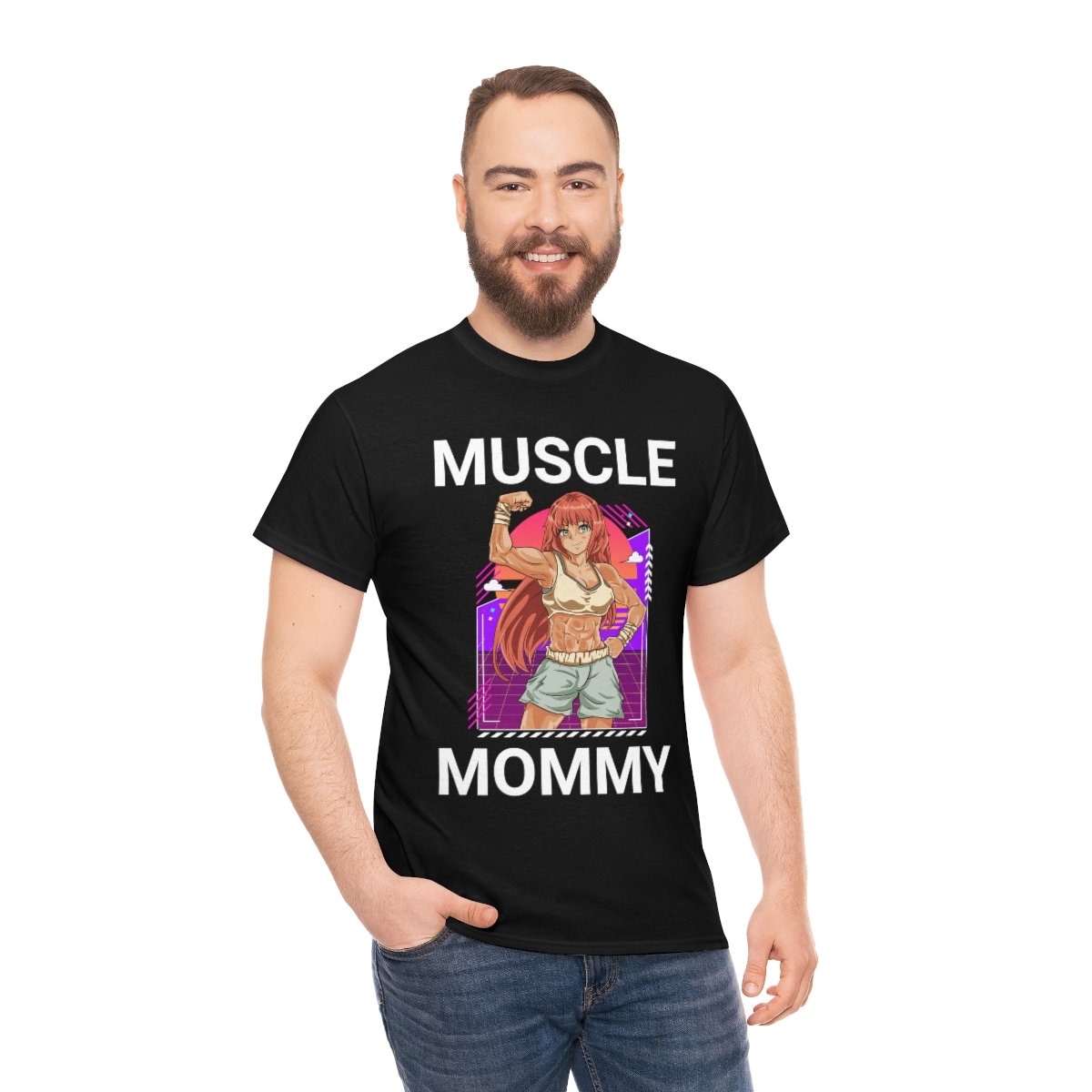 Muscle Mommy Anime Woman T-shirt Anime Girl T-shirt Muscle - Etsy