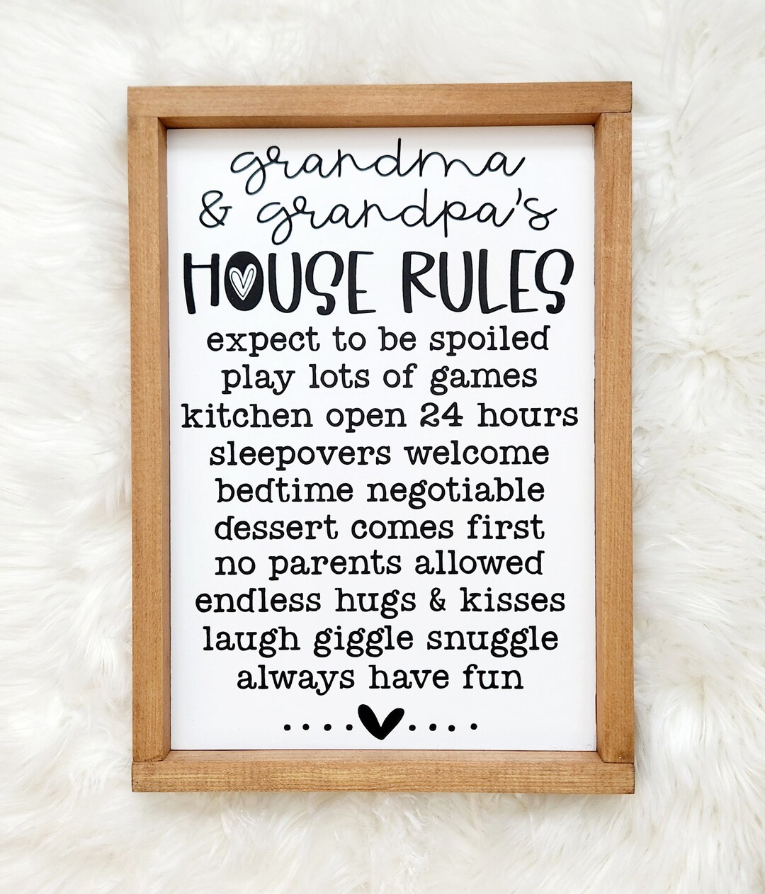Grandma & Grandpa House Rules Wood Farmhouse Sign - Etsy
