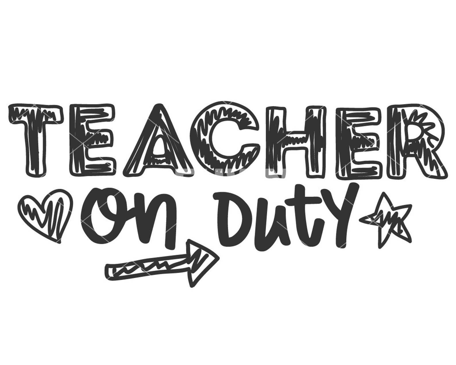 Teacher on duty teacher svg teacher shirt design iron on | Etsy