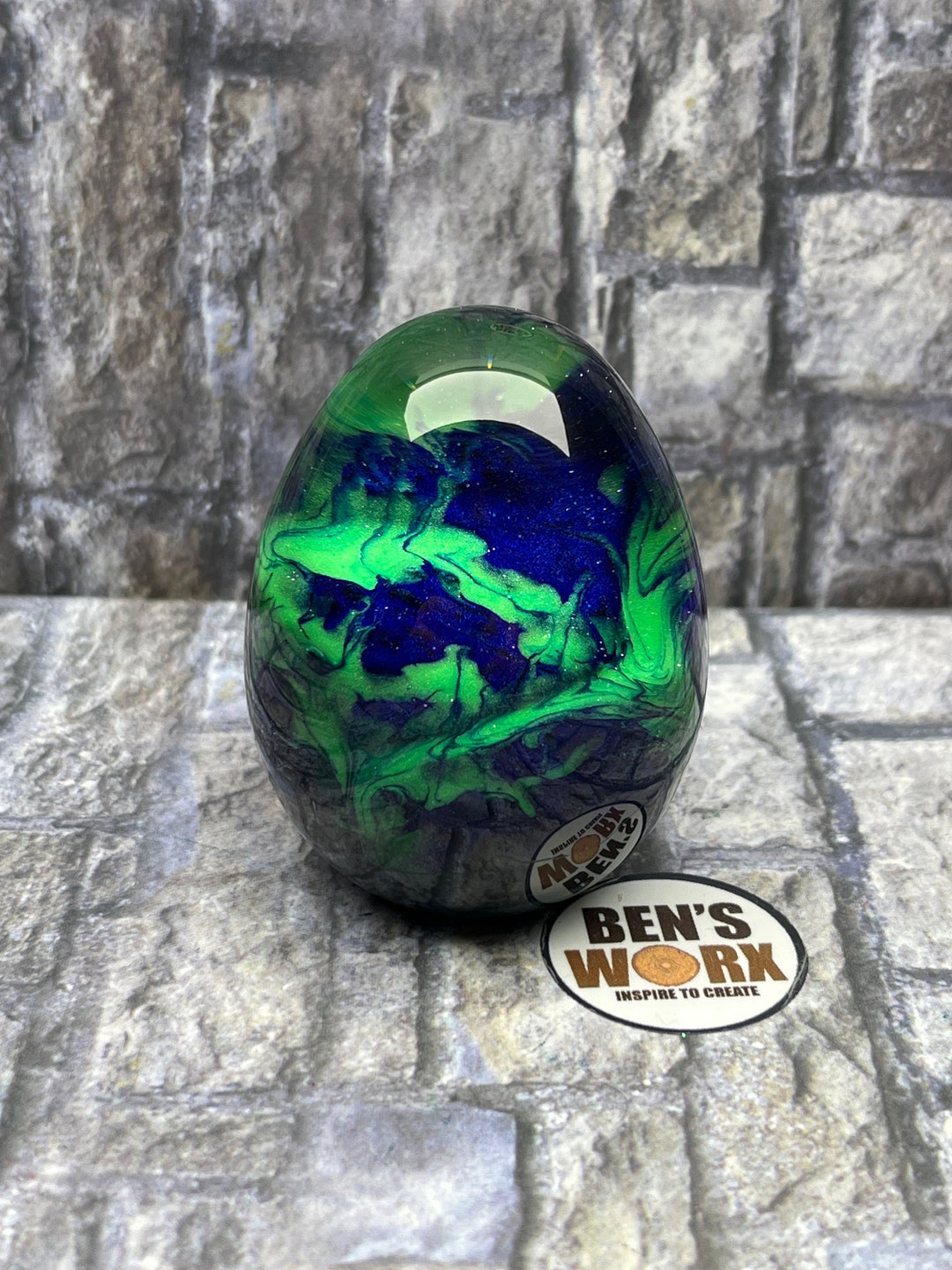 NEW Glowing NORTHERN LIGHTS Starry Night Dragon Egg by Bens Worx - Etsy