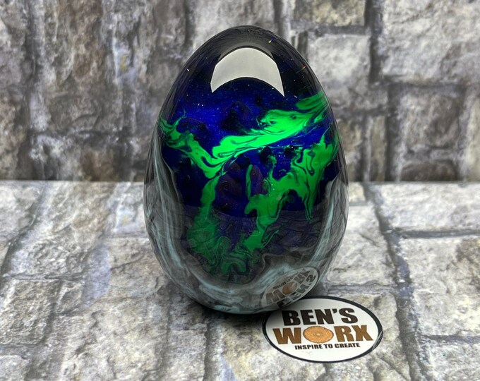 NEW Glowing NORTHERN LIGHTS Starry Night Dragon Egg by Bens Worx - Etsy