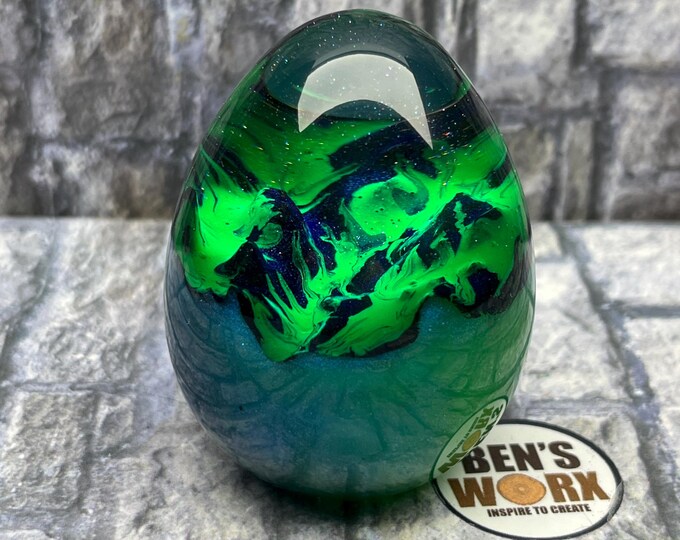 NEW Glowing NORTHERN LIGHTS Starry Night Dragon Egg by Bens Worx - Etsy