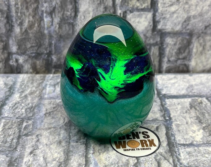 NEW Glowing NORTHERN LIGHTS Starry Night Dragon Egg by Bens Worx - Etsy