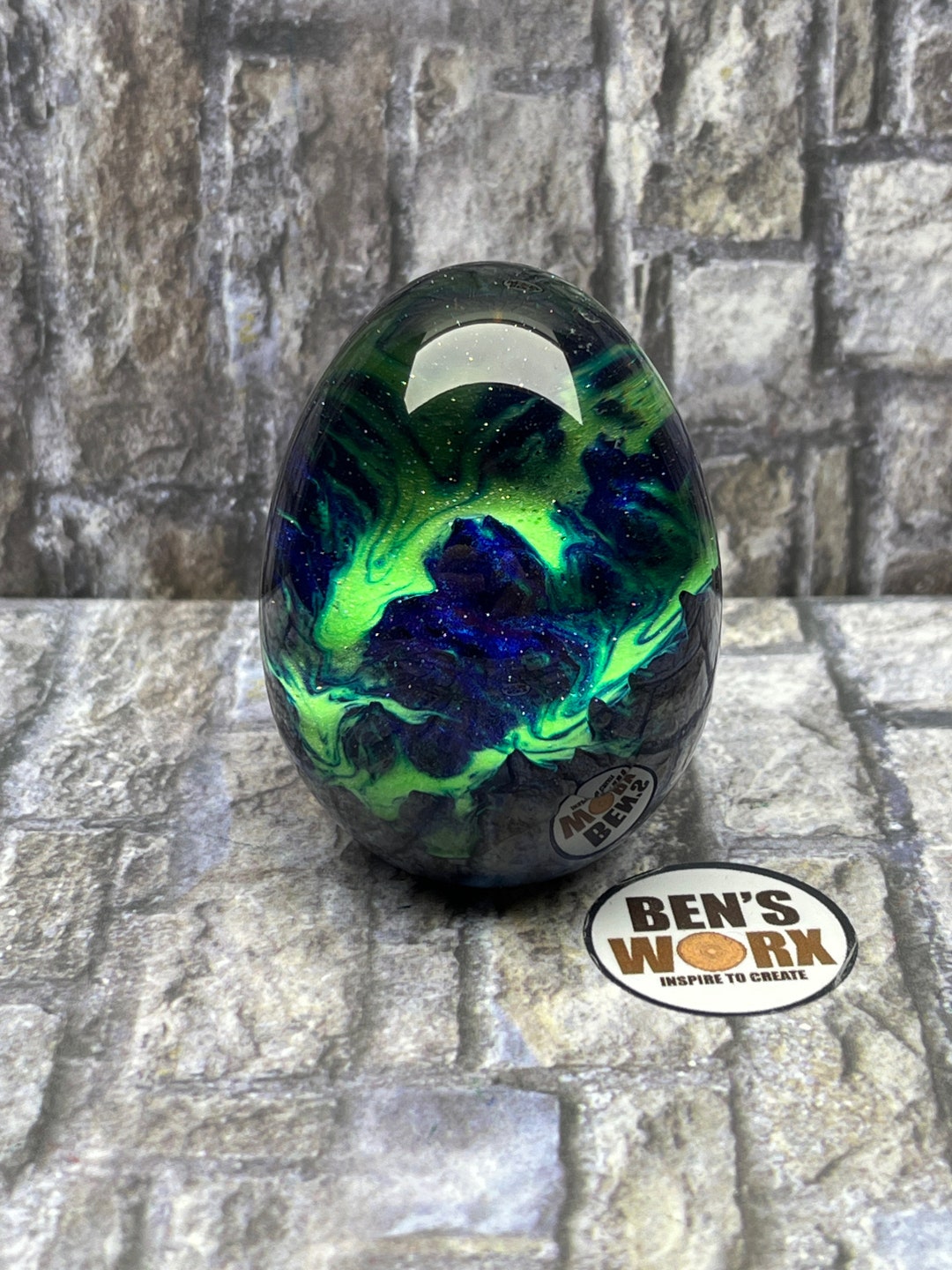 NEW Glowing NORTHERN LIGHTS Starry Night Dragon Egg by Bens - Etsy