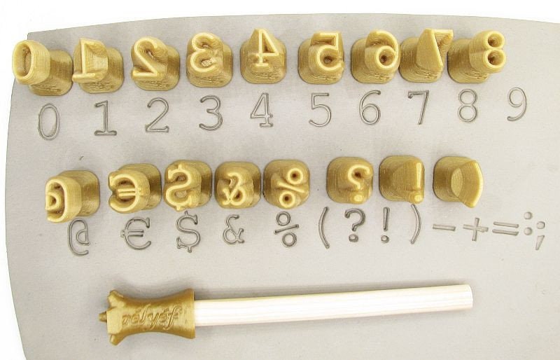Courier Numbers 10 Mm | Clay Stamps | Pottery Texture | Stamps for ...