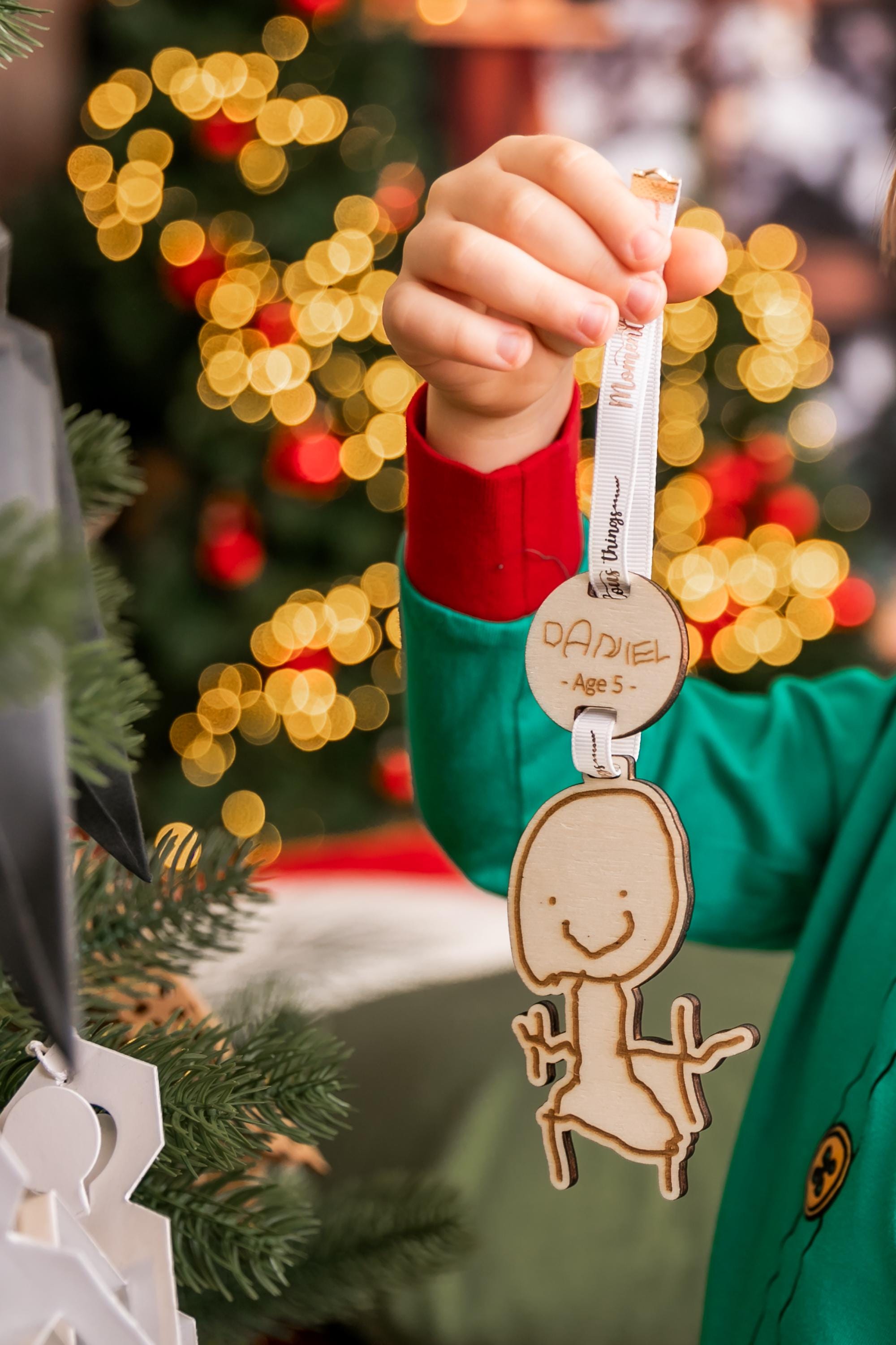 Custom Wooden Ornament From Kids' Drawing Personalised Christmas ...