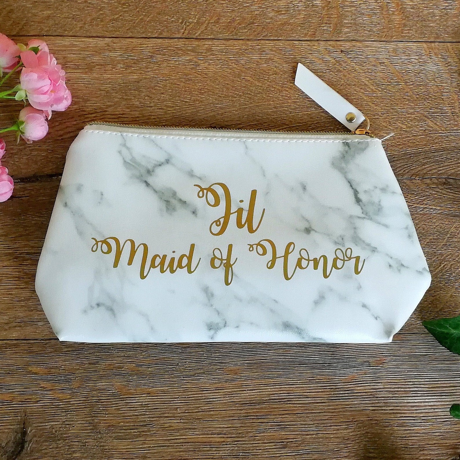 Marble Make up Cosmetic Bag With Personalization in Specialised Colours ...