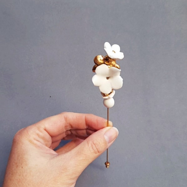 Porcelain Flower Pin - Etsy
