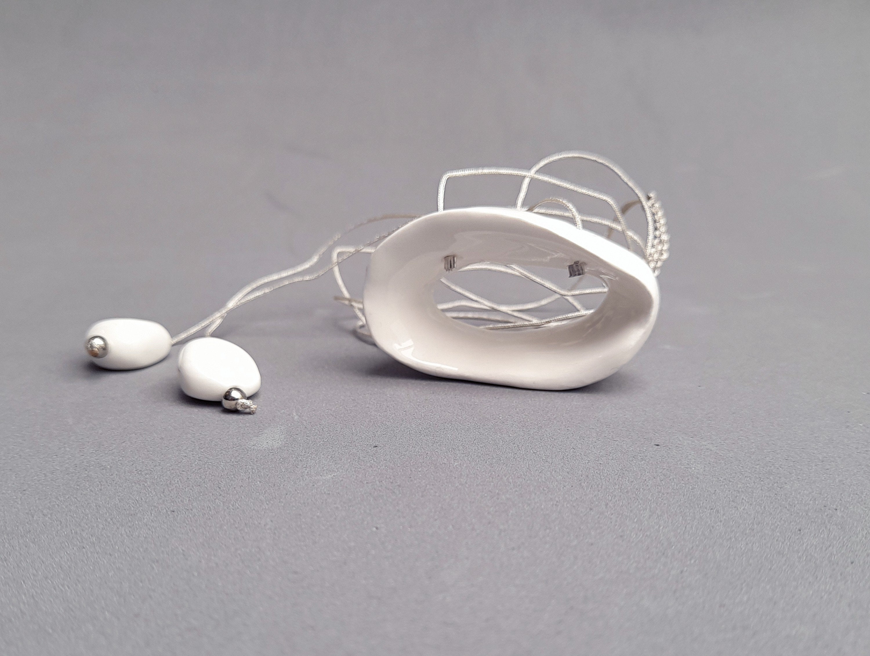 Colgante de cordón Collar contemporáneo Collar largo de - Etsy España