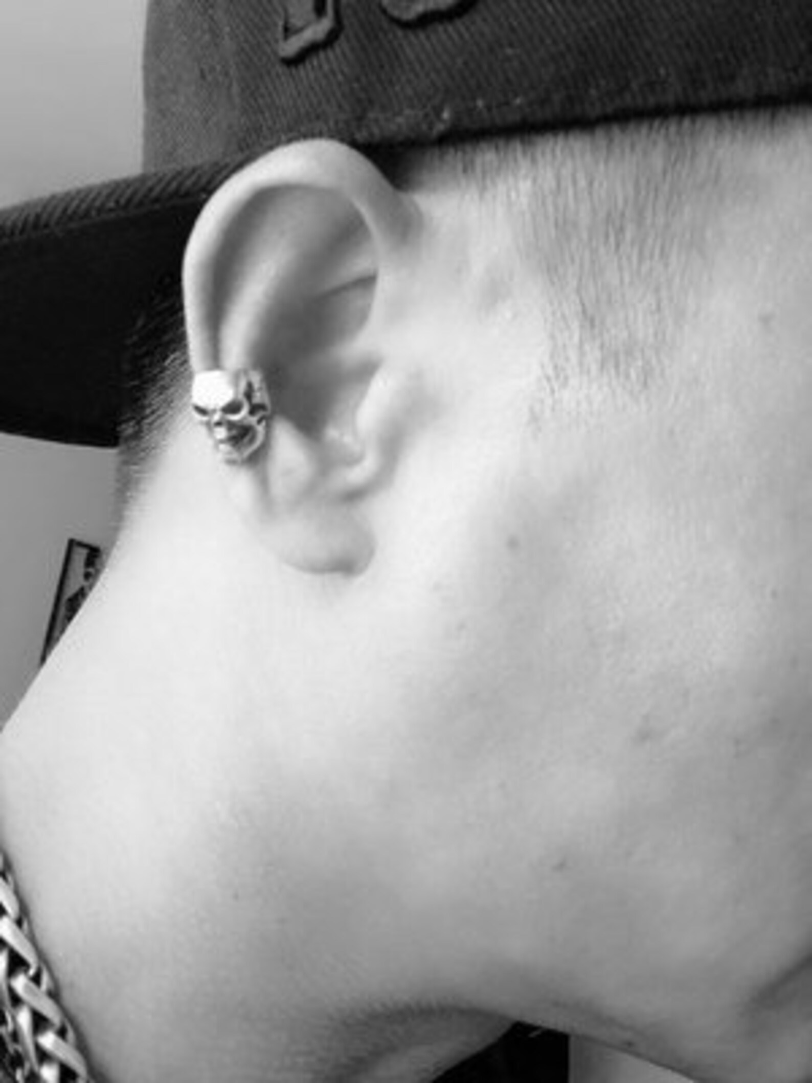 925 Sterling Silver Skull Ear Cuff Skull Earring One Single - Etsy