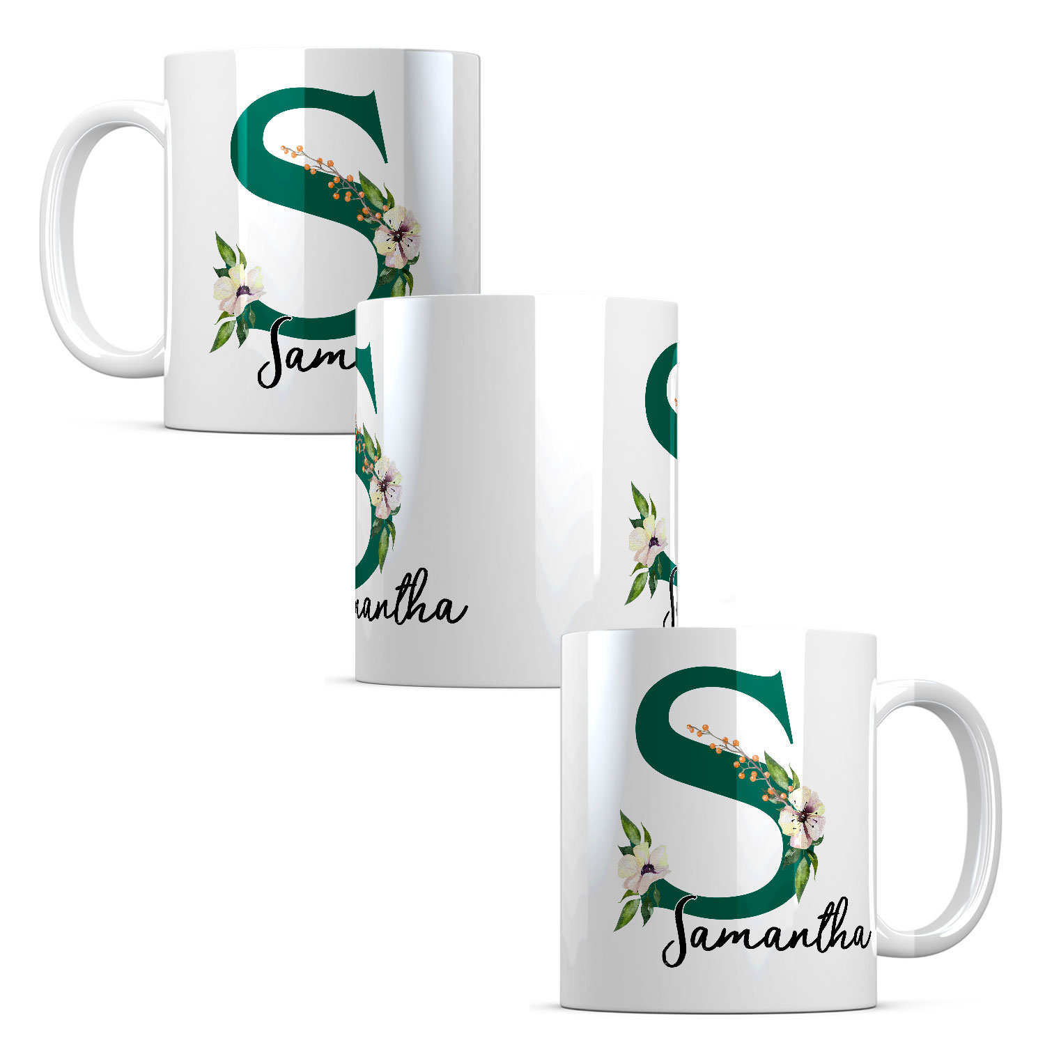 Personalized Ceramic Cup Floral Letters and Names Letter Cup - Etsy UK