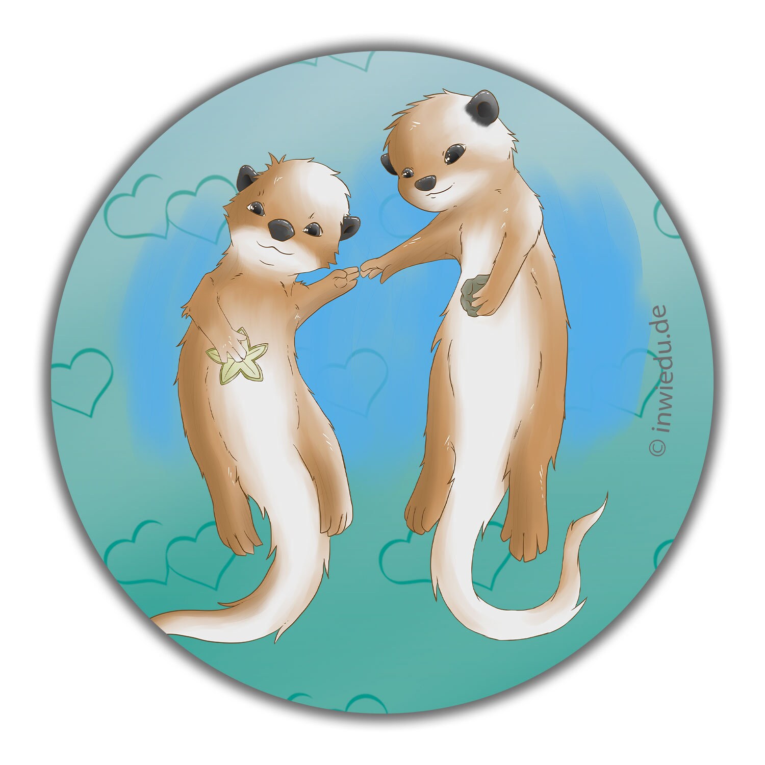 Round Magnet Sticker Otter You Are My Otter Half Magnetic | Etsy