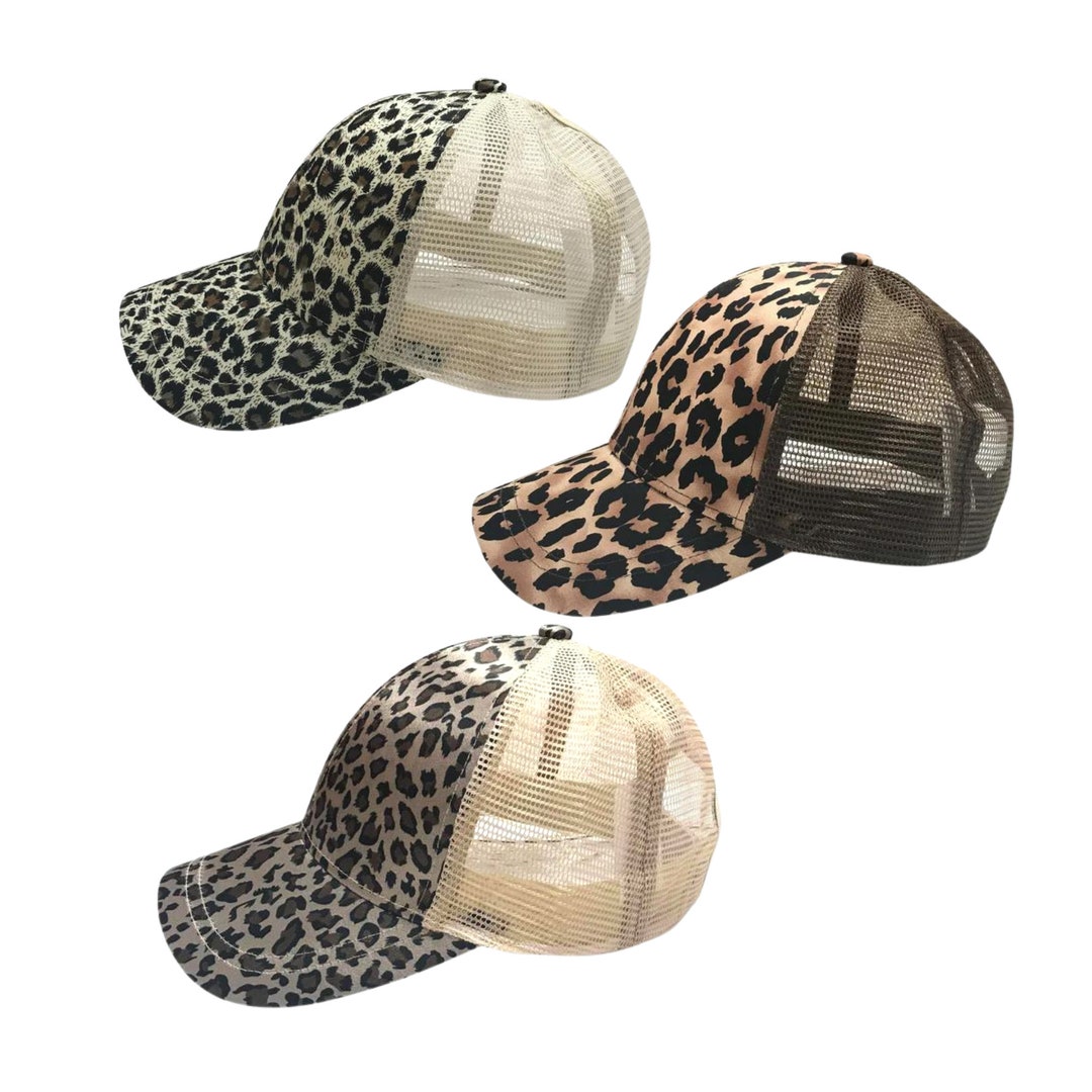 Cheetah Pony Tail Hat Cheetah Print Baseball Mesh Ponytail - Etsy