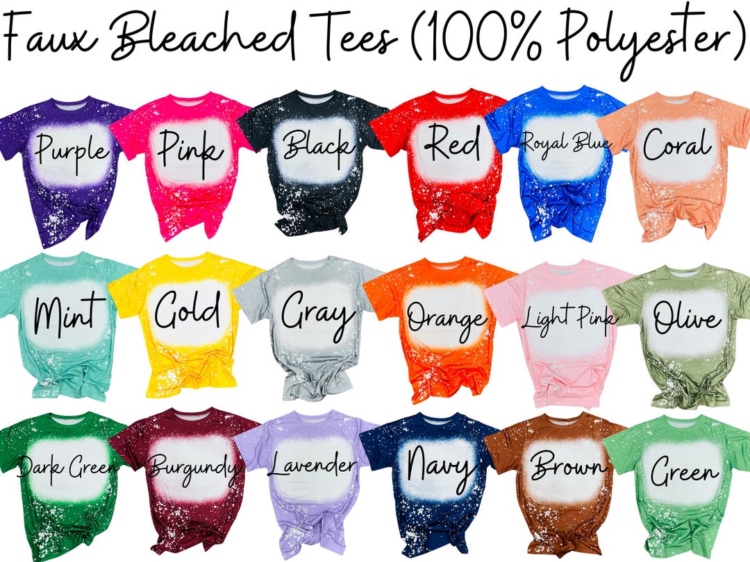 Faux Bleached T-shirt | Custom Bleach Wash Tee | Multiple Colors ...