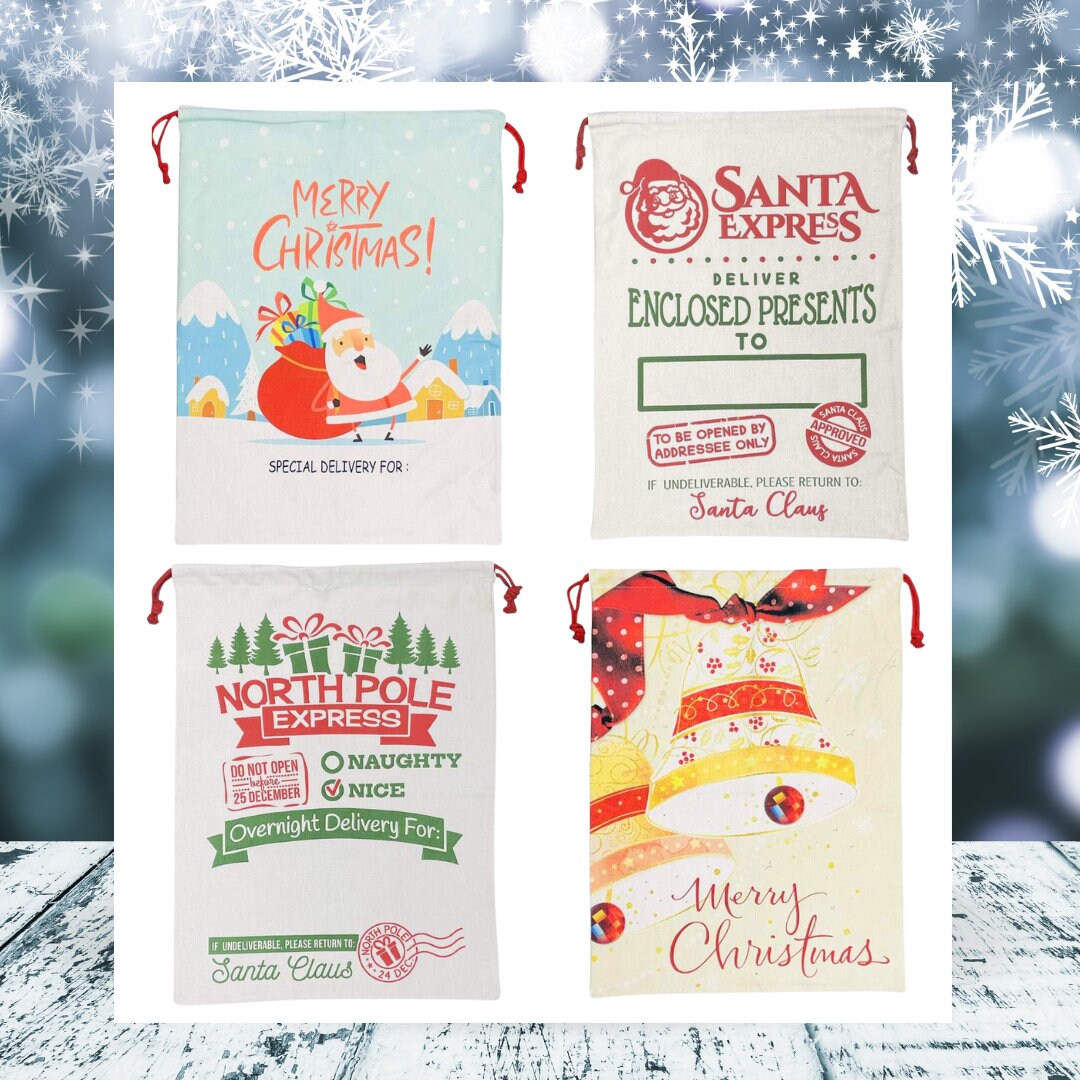 Sublimation Santa Sacks Christmas Stockings Christmas Gift Sacks ...