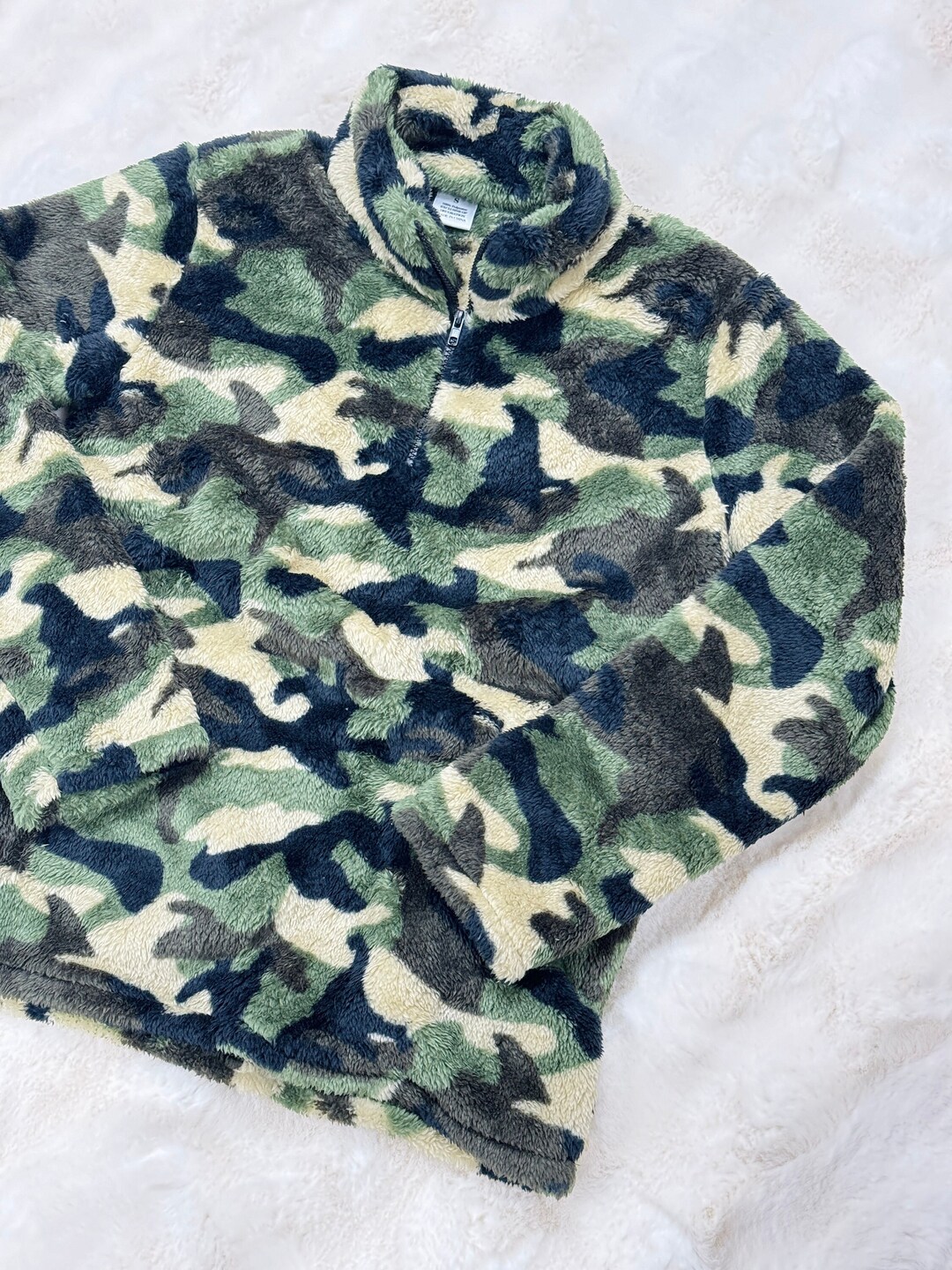 Green Camo Sherpa Pullover | Military Camouflage Sherpa | Winter Wear ...
