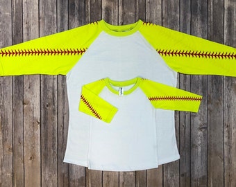 Baseball Raglan Shirt Unisex Matching Sports Adult and Kids | Etsy