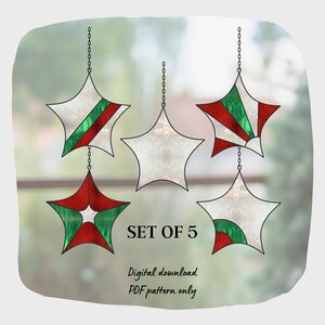 Christmas Star Set Stained Glass Pattern, Digital Download, DIY ...