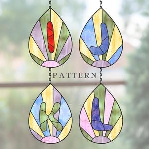 Initial Letter Teardrop Stained Glass Pattern, Digital Download, DIY ...