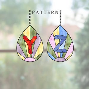 Initial Letter Teardrop Stained Glass Pattern, Digital Download, DIY ...