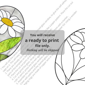 Daisy Stained Glass Pattern Flower Suncatcher Digital Download - Etsy