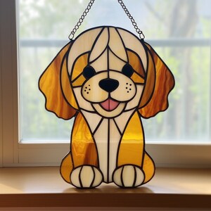 Dog Stained Glass Pattern, Puppy Stained Glass Pattern, Digital ...