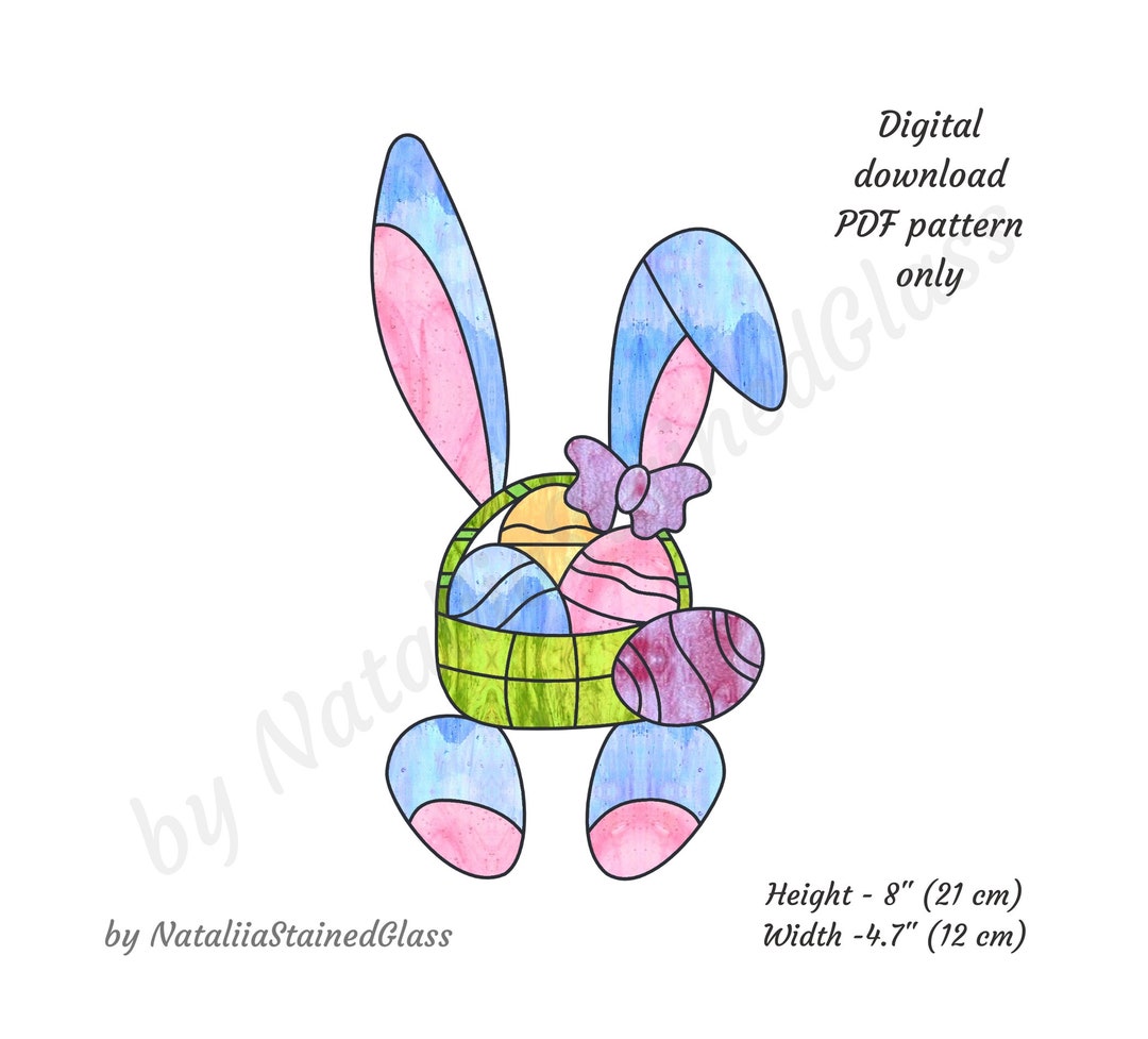 Easter Bunny Stained Glass Pattern Digital Download Pattern DIY ...