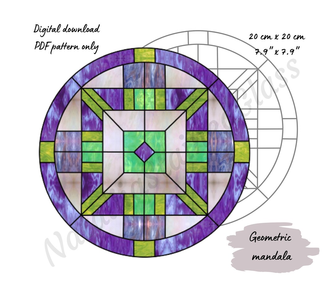 Mandala Stained Glass Pattern, Digital Download, DIY Suncatcher Home ...