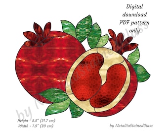 Stained Glass Pomegranate Pattern (download) - Etsy