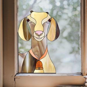 Goat Stained Glass Pattern, Digital Download, DIY Suncatcher Home Decor ...