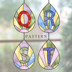 Initial Letter Teardrop Stained Glass Pattern, Digital Download, DIY ...