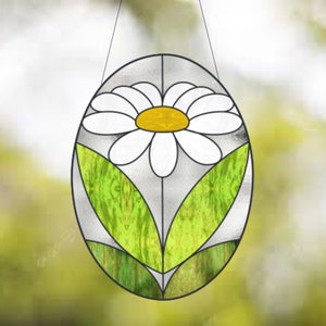 Daisy Stained Glass Pattern Flower Suncatcher Digital Download - Etsy