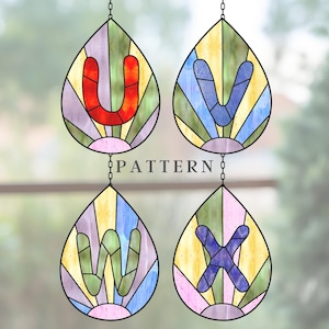 Initial Letter Teardrop Stained Glass Pattern, Digital Download, DIY ...