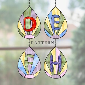 Initial Letter Teardrop Stained Glass Pattern, Digital Download, DIY ...