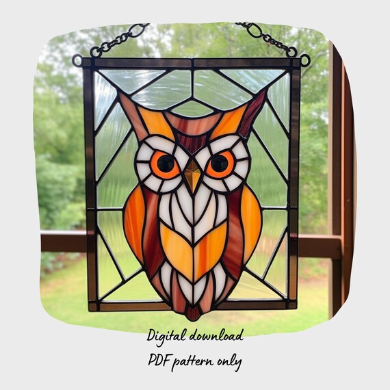 Beginner Stained Glass Owl Patterns Stained Glass Barred Owl