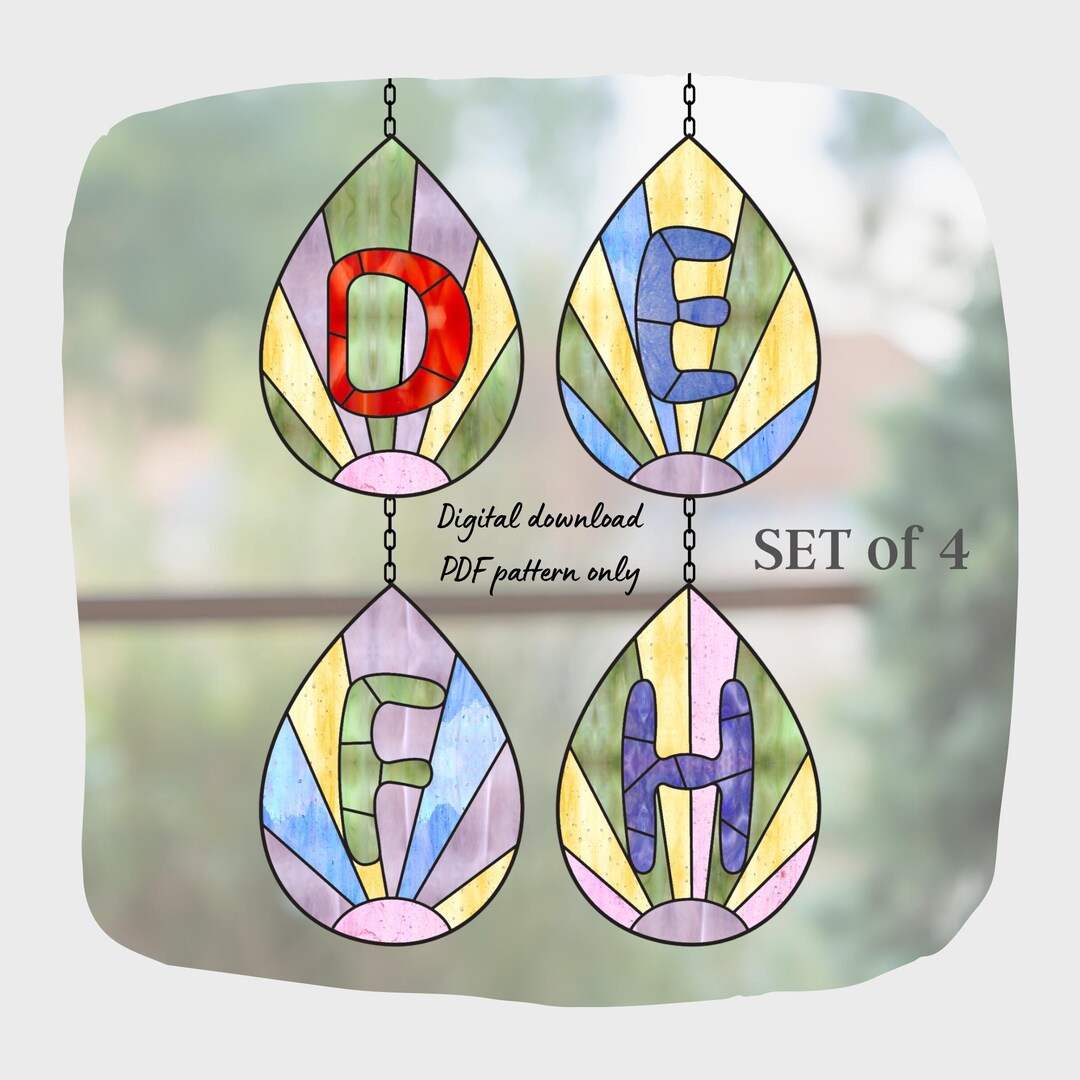 Alphabet Mini Teardrop Stained Glass Pattern, Digital Download, DIY ...