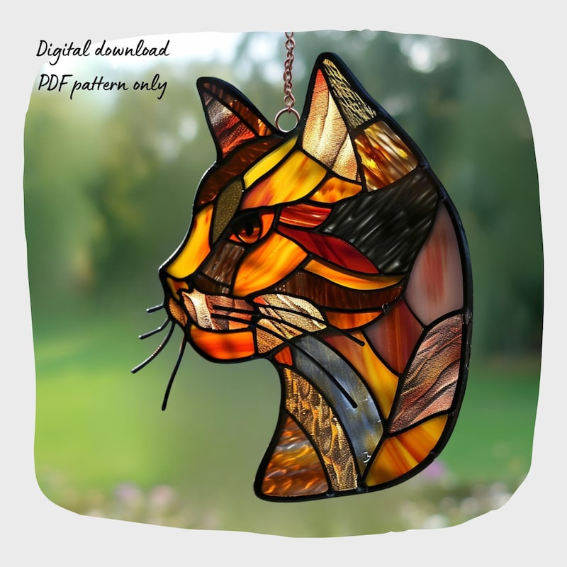 Cat Stained Glass - Etsy