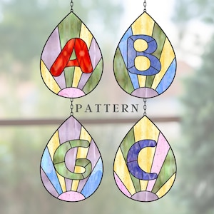 Initial Letter Teardrop Stained Glass Pattern, Digital Download, DIY ...