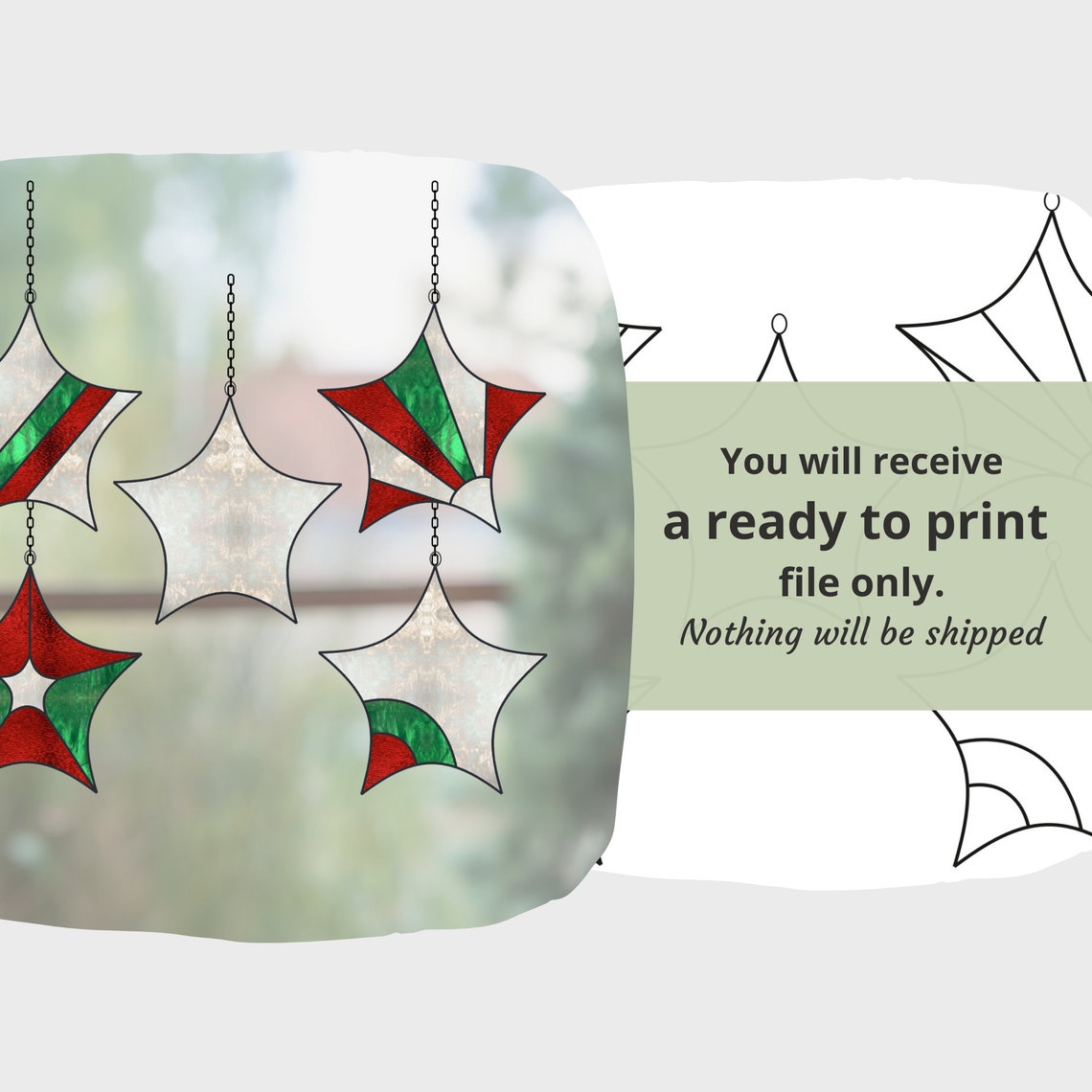Christmas Star Set Stained Glass Pattern, Digital Download, DIY ...