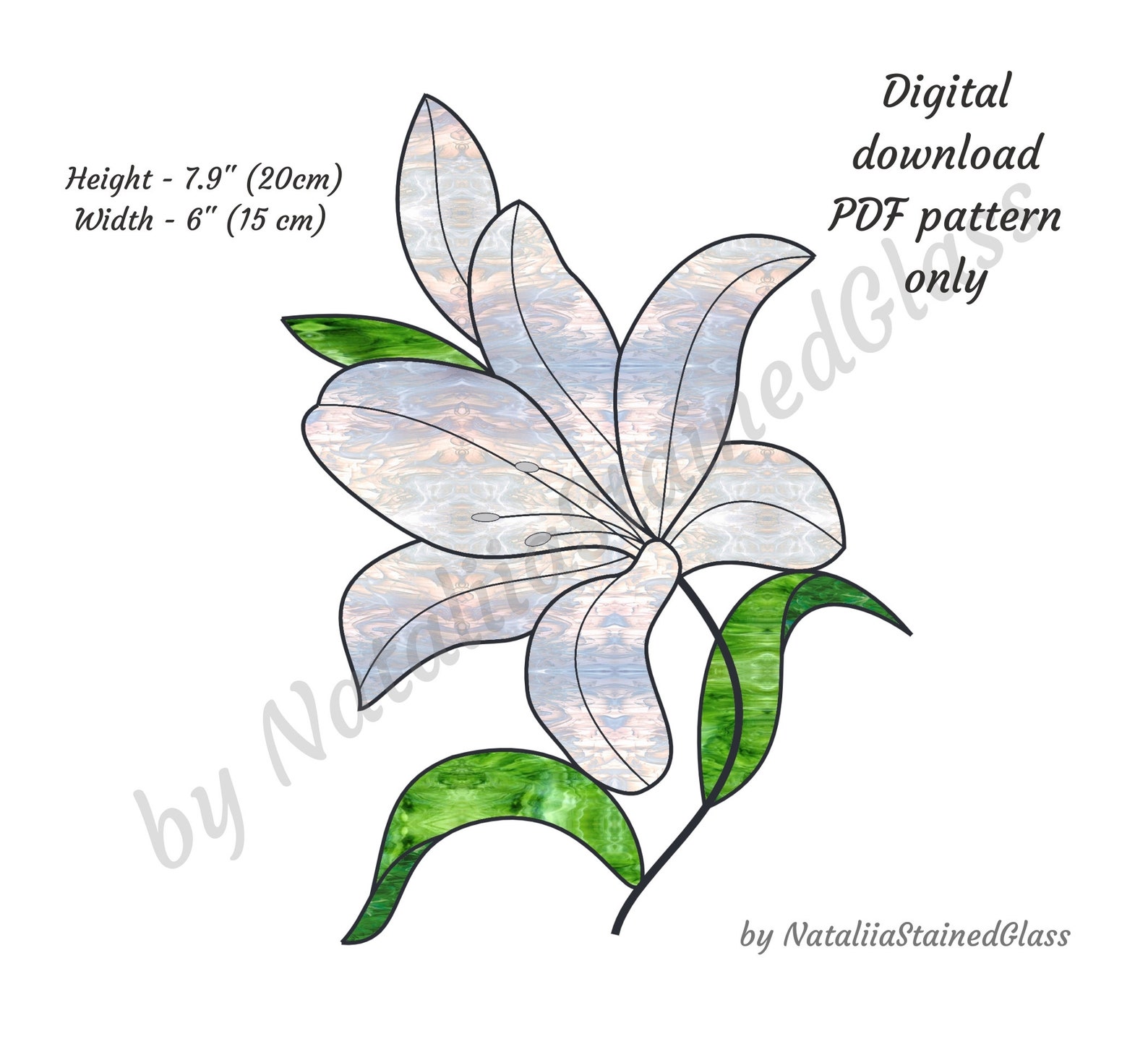 Lily Stained Glass Pattern Flower Suncatcher Window Hanging - Etsy