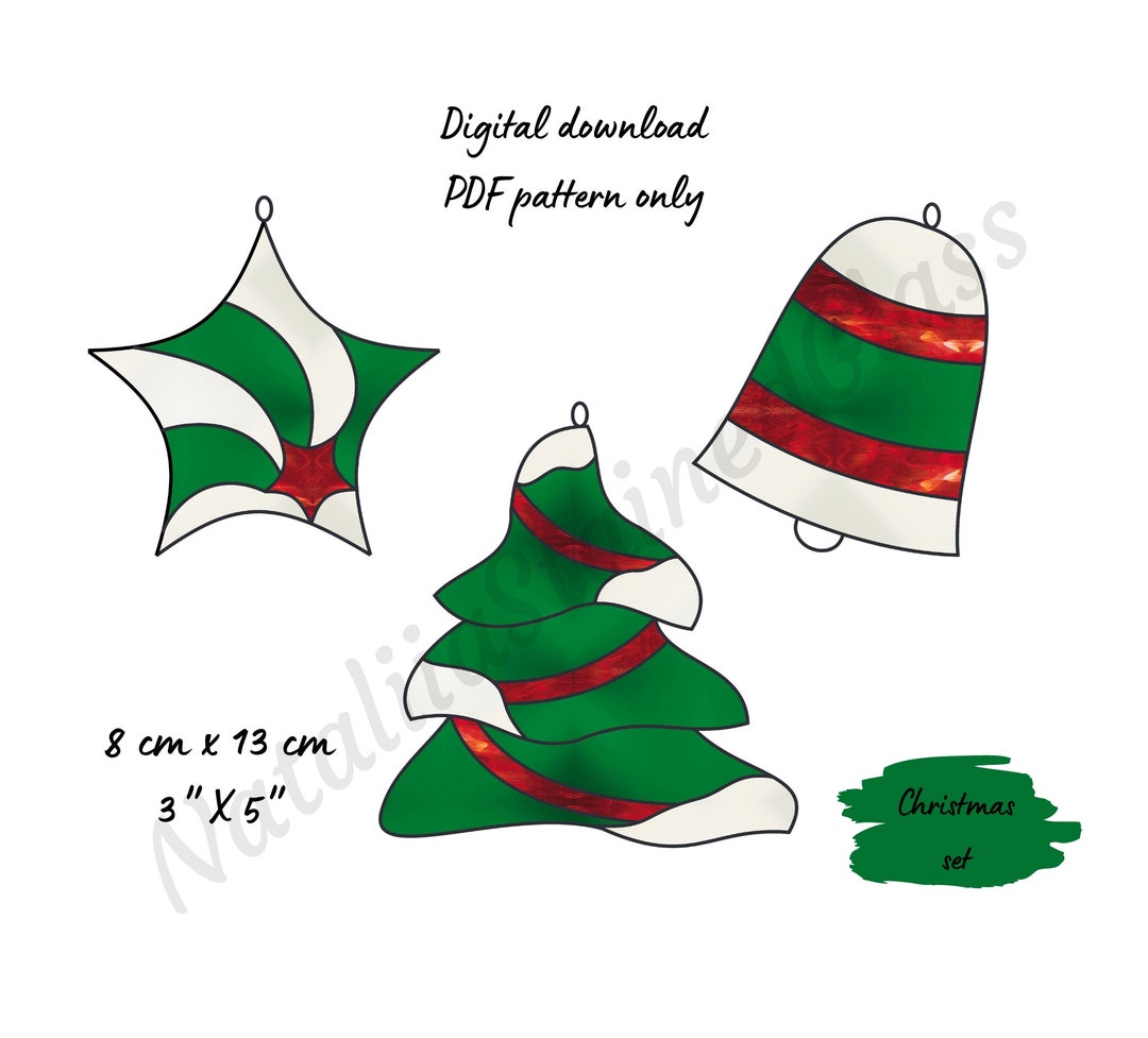 Stained Glass Christmas Pattern Digital Download Pattern for Beginners ...