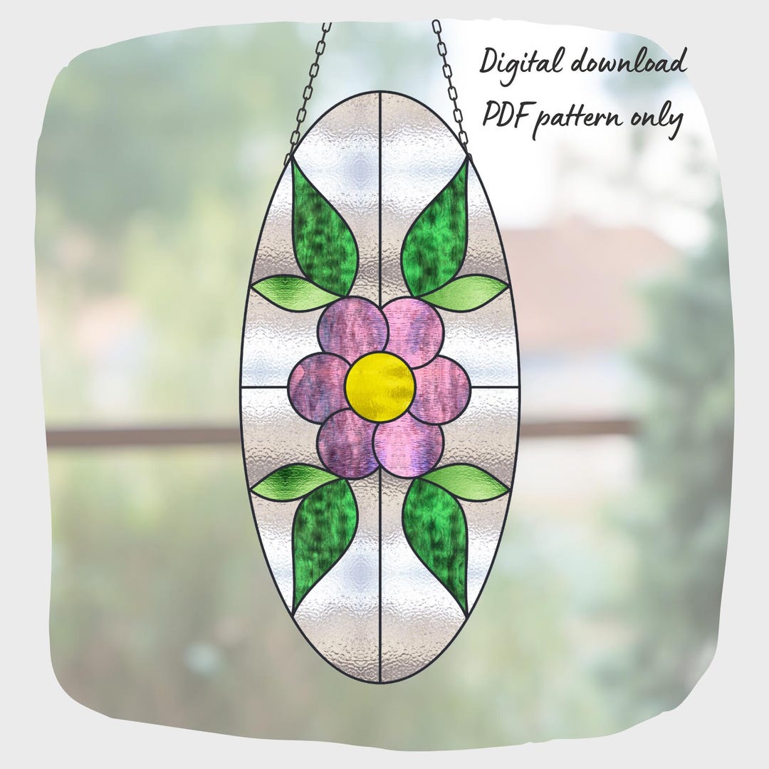 Stained Glass Daisy Flower Pattern, Digital Download, DIY Suncatcher ...