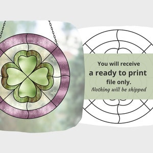 Shamrock Stained Glass Pattern, Digital Download, DIY Suncatcher Home ...